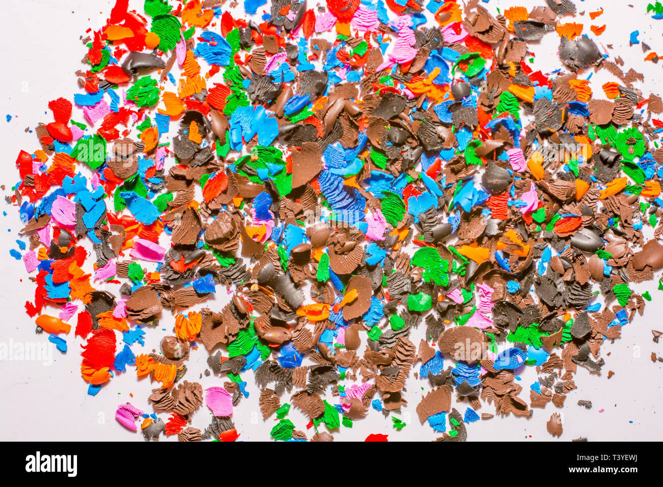 Colorful wax scraps from the tips Stock Photo - Alamy