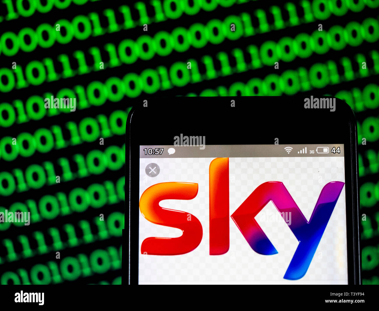 In this photo illustration a British Sky Broadcasting Group (Sky ...