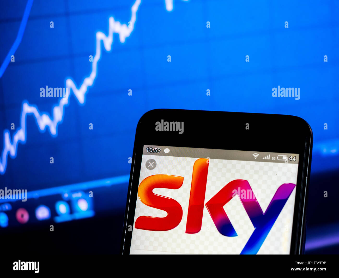 In this photo illustration a British Sky Broadcasting Group (Sky ...