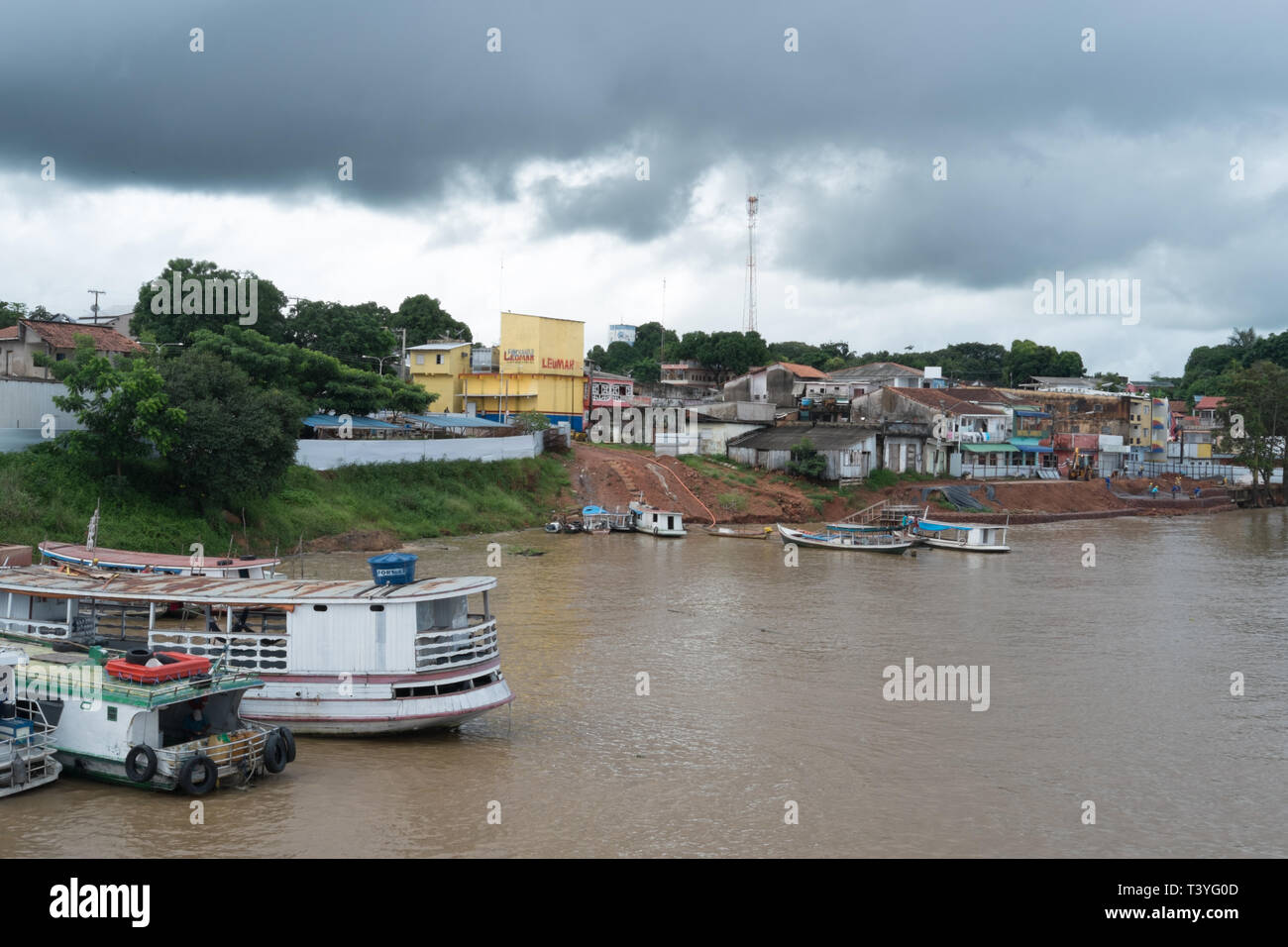 Riverside town, Madeira River, Brazil Stock Photo - Alamy