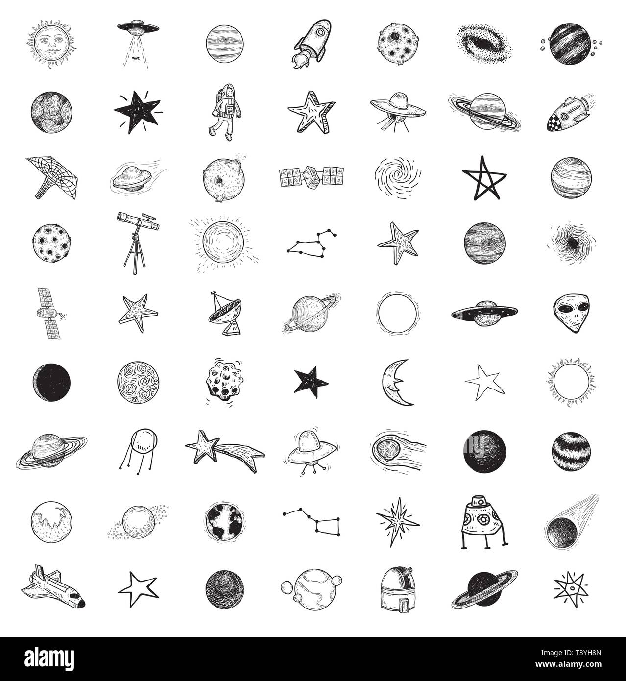 Cartoon planet Black and White Stock Photos & Images - Alamy