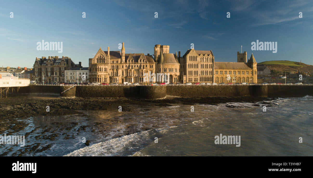 An aerial view of the iconic sandstone architecture of the Victorian ...