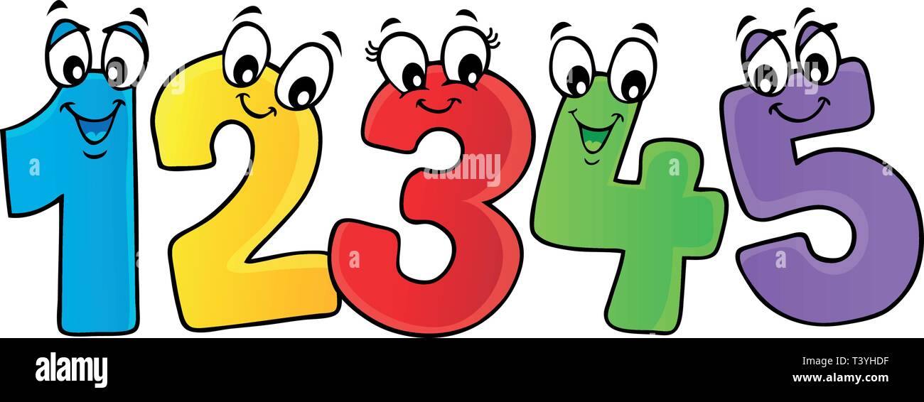 Cartoon numbers theme image 2 - eps10 vector illustration Stock Vector ...