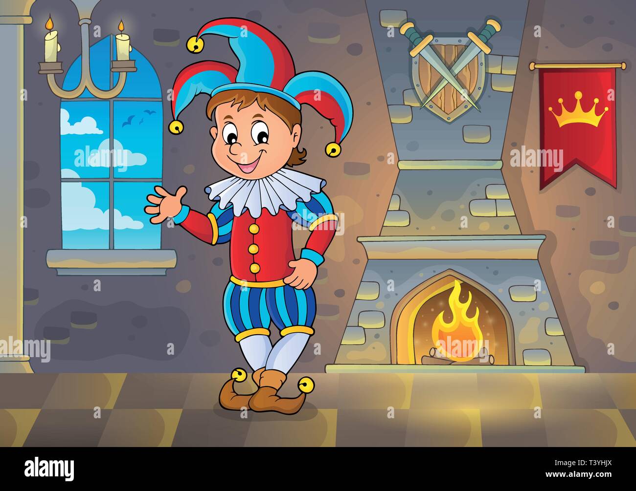 Happy jester theme image 2 - eps10 vector illustration Stock Vector ...