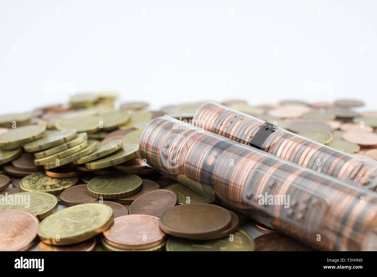 Euro coin roll hi-res stock photography and images - Alamy