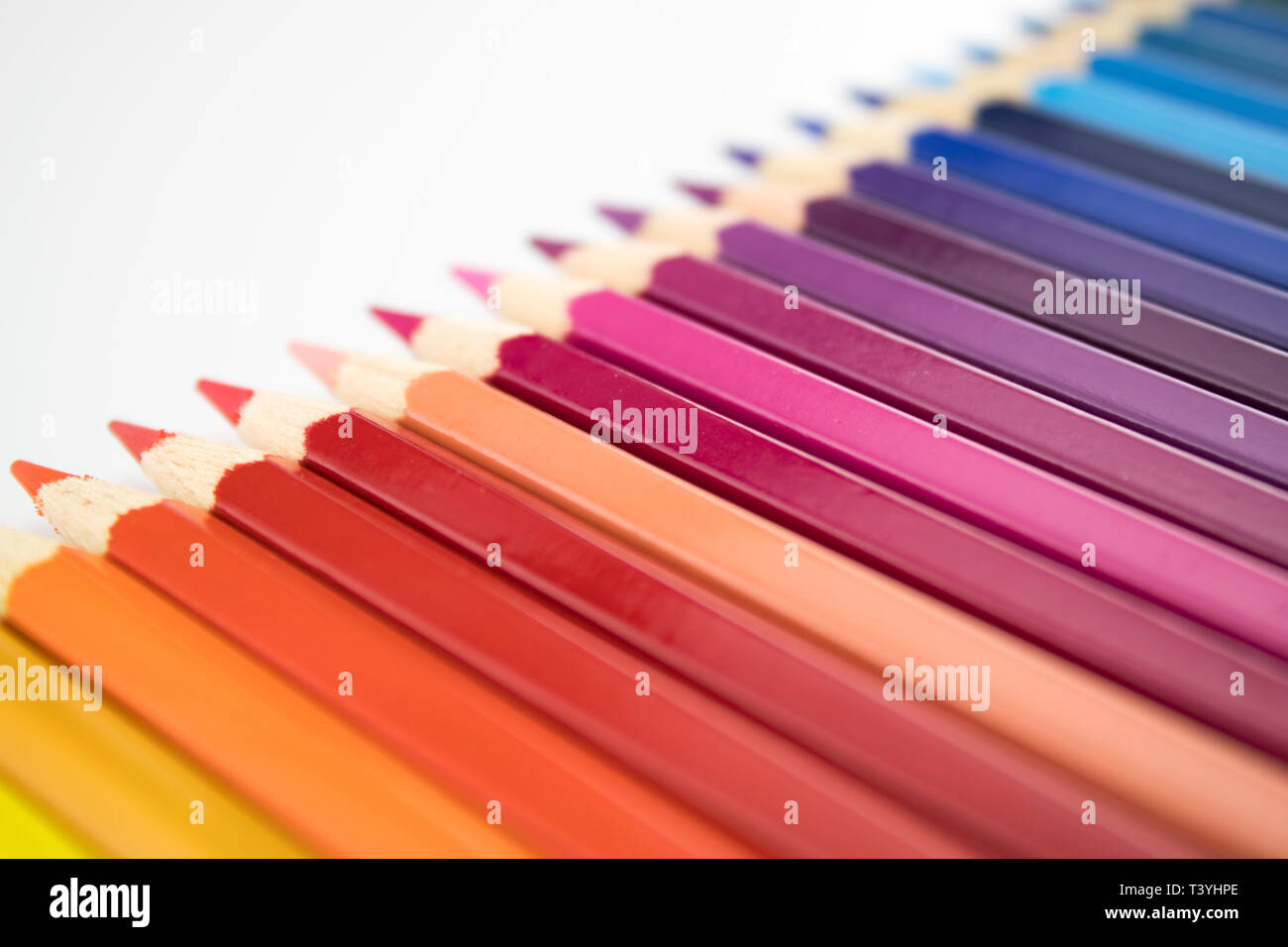 Back to school. Color pencils on white background Stock Photo - Alamy