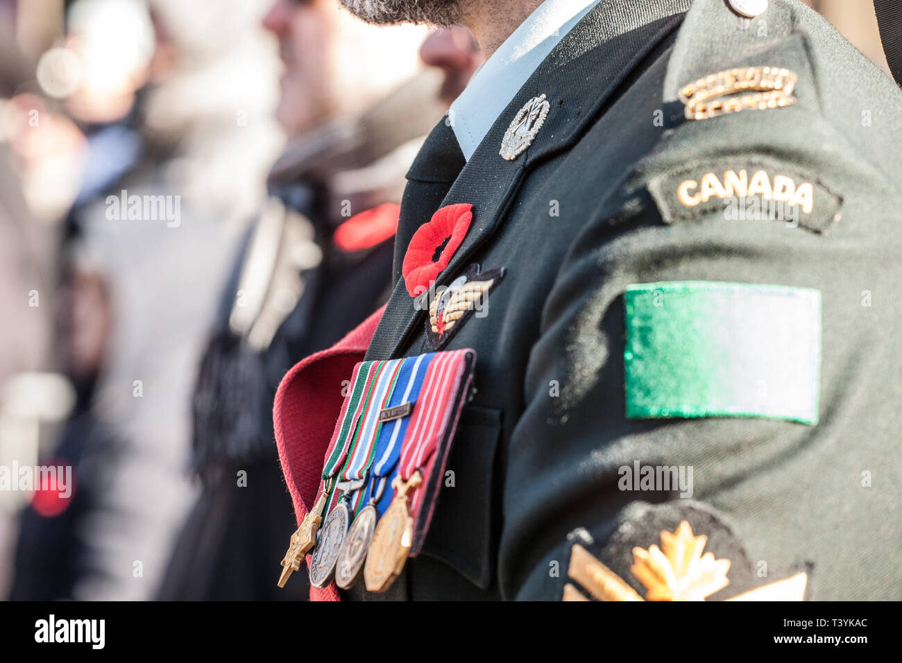 OTTAWA, CANADA - NOVEMBER 11, 2018: Details of the uniform of Canadian ...