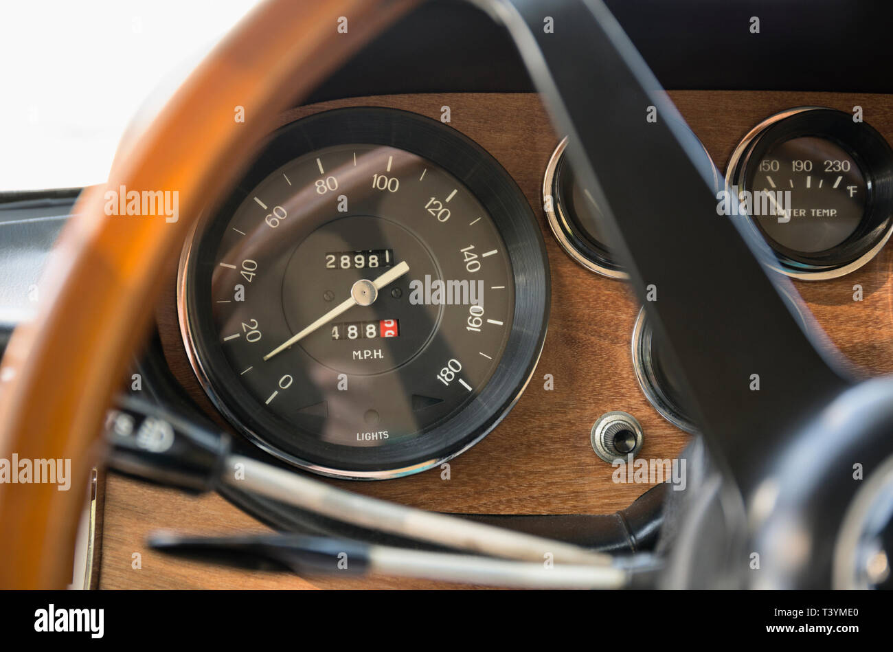 Close up of speedometer in retro Ferrari dashboard Stock Photo - Alamy