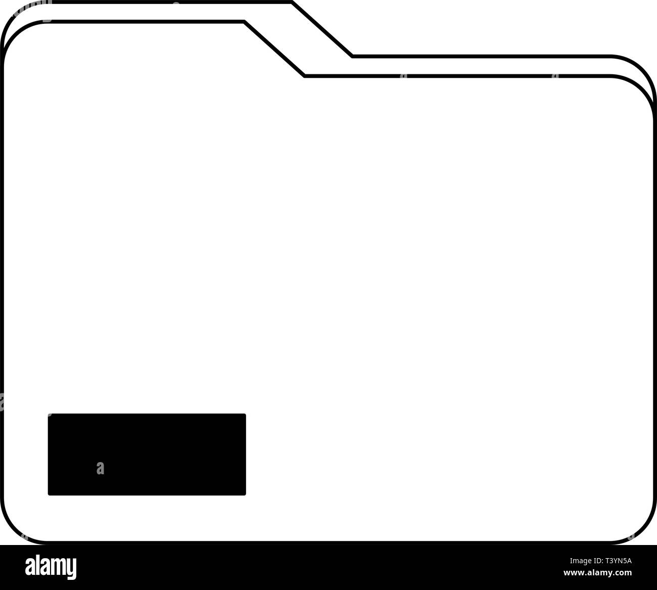 Folder document symbol isolated black and white Stock Vector Image ...