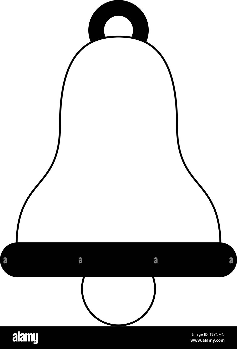 Bell ring symbol cartoon black and white Stock Vector Image & Art - Alamy