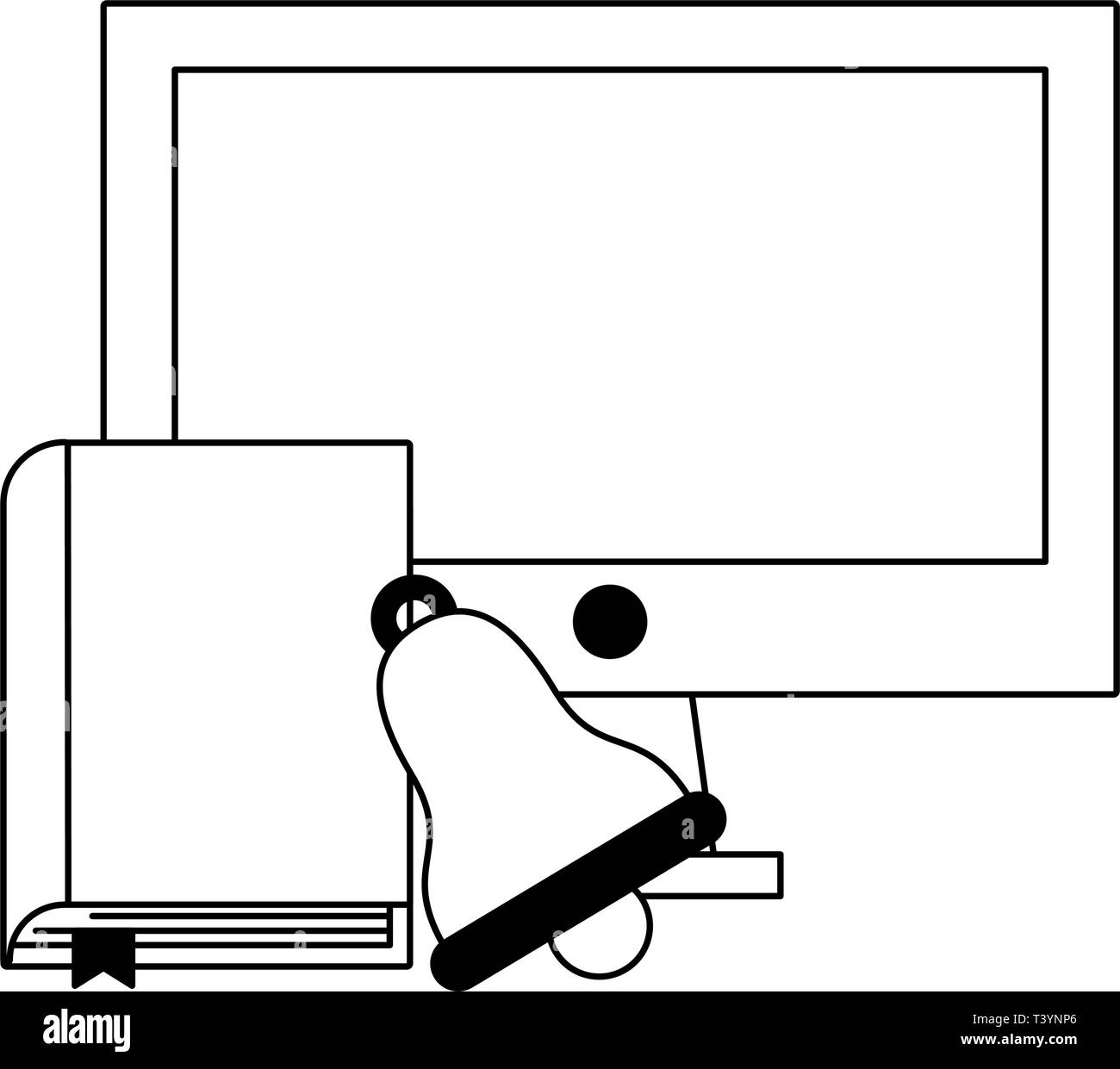 Elearning education symbols black and white Stock Vector Image & Art ...