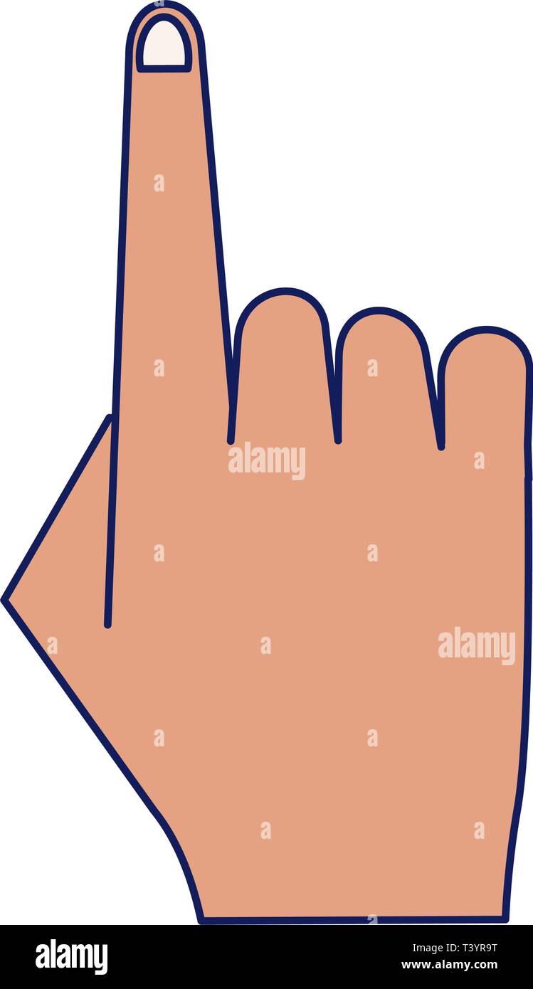 Hand touching something symbol blue lines Stock Vector Image & Art - Alamy