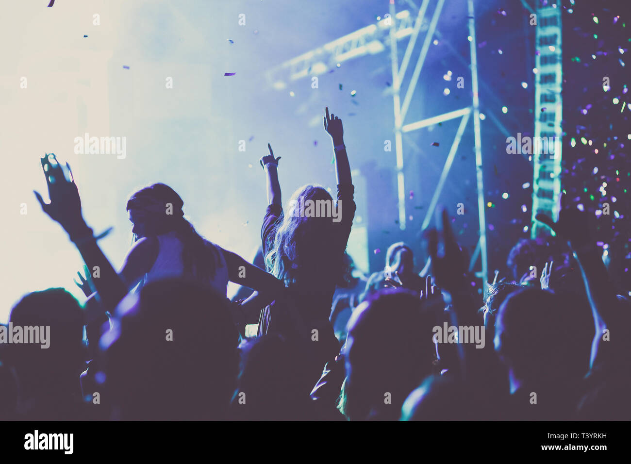 Cheering at concert vector hi-res stock photography and images - Alamy