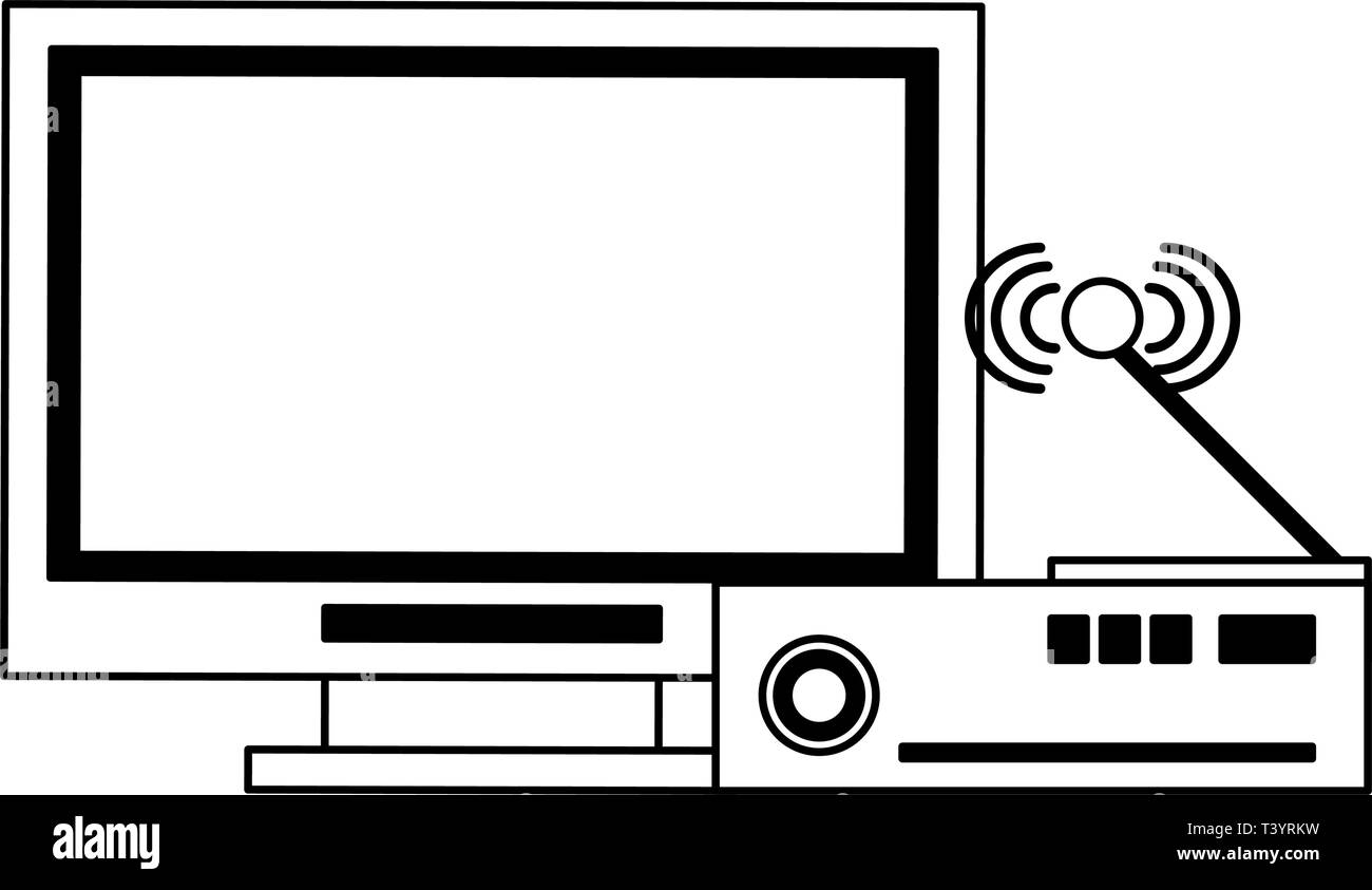 Television and codifier in black and white Stock Vector Image & Art - Alamy