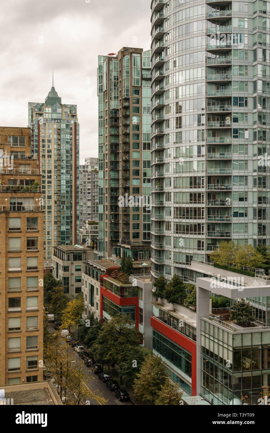 VANCOUVER, CANADA - October 5, 2018: View of buildings in downtown from ...