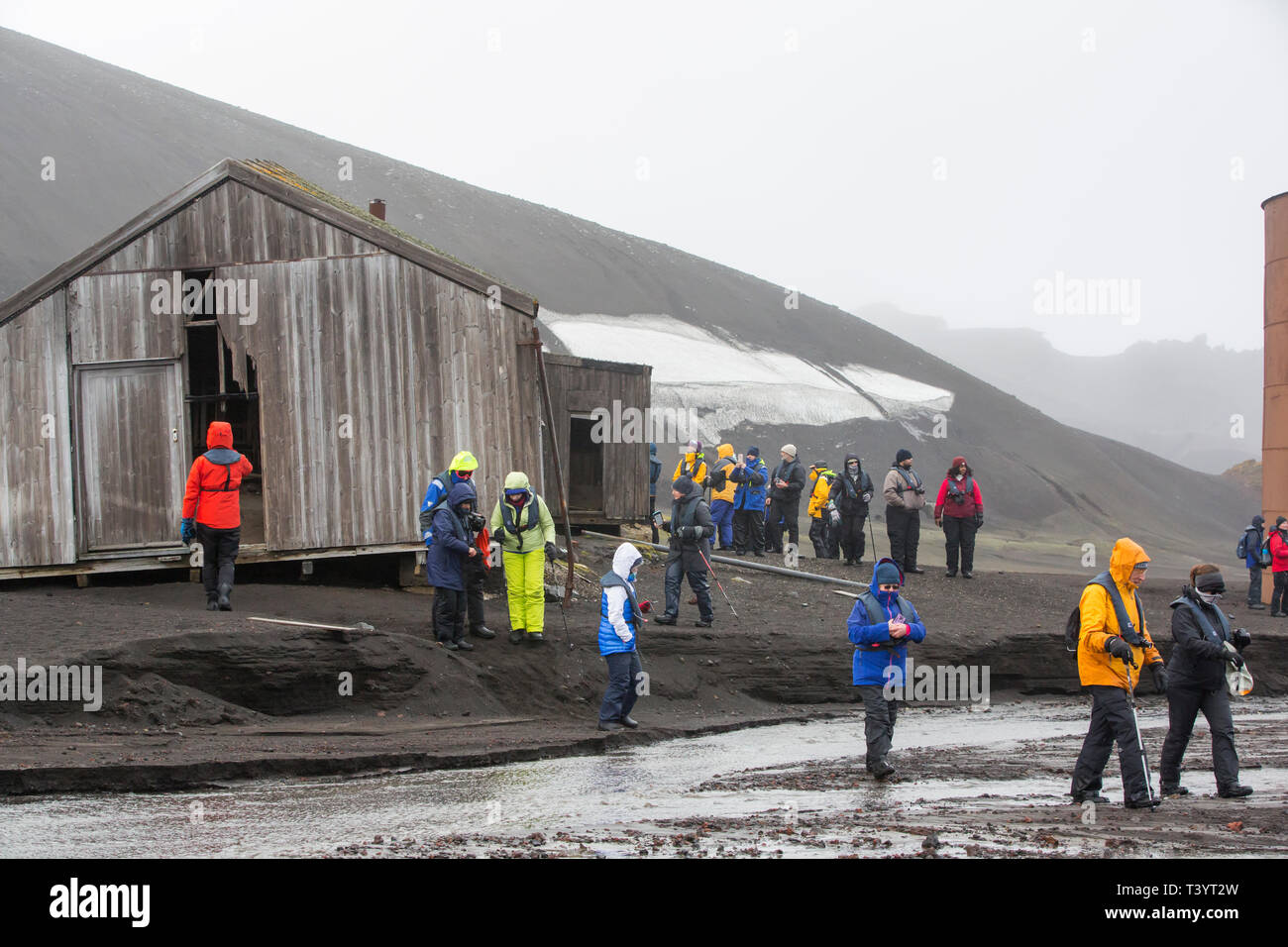 The old British Antarctic Survey base on Decption Island, which had to ...