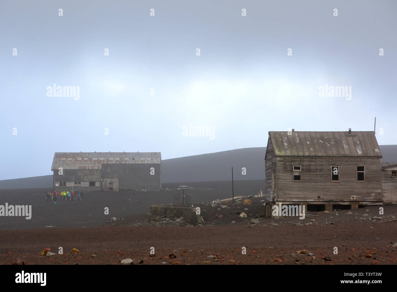 The old British Antarctic Survey base on Decption Island, which had to ...
