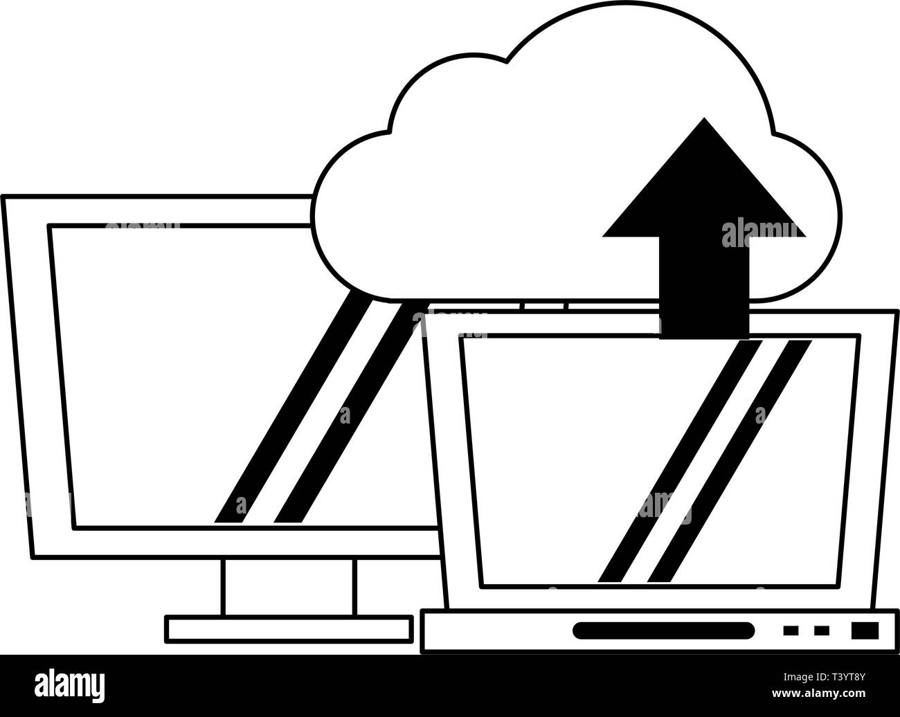 Cloud computing technology black and white Stock Vector Image & Art - Alamy