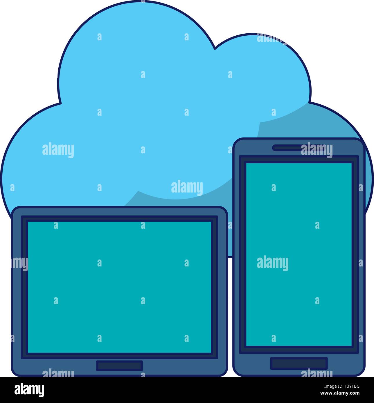 Cloud computing technology blue lines Stock Vector Image & Art - Alamy