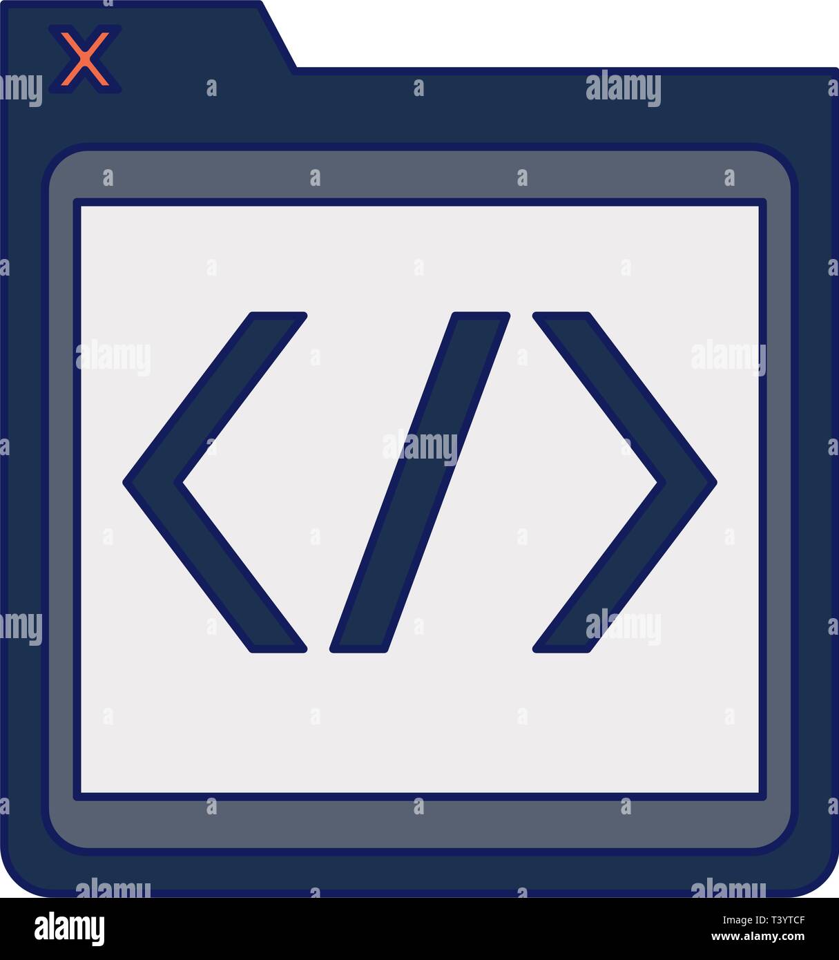 Programmer code window symbol blue lines Stock Vector Image & Art - Alamy