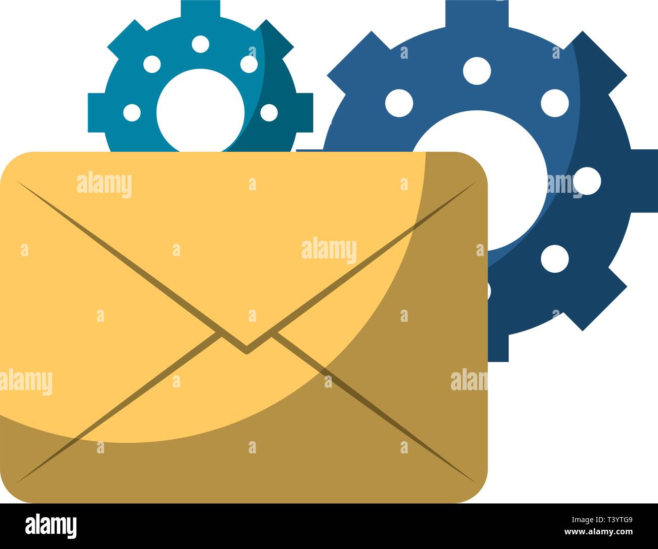 Email and gears symbols Stock Vector Image & Art - Alamy