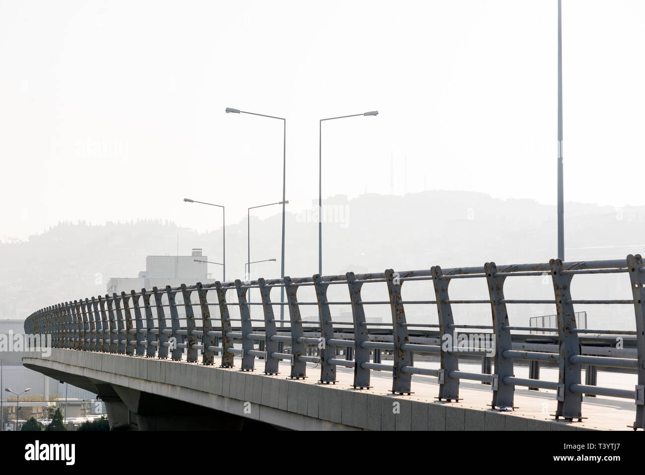 Urban highway bridge railings Stock Photo - Alamy