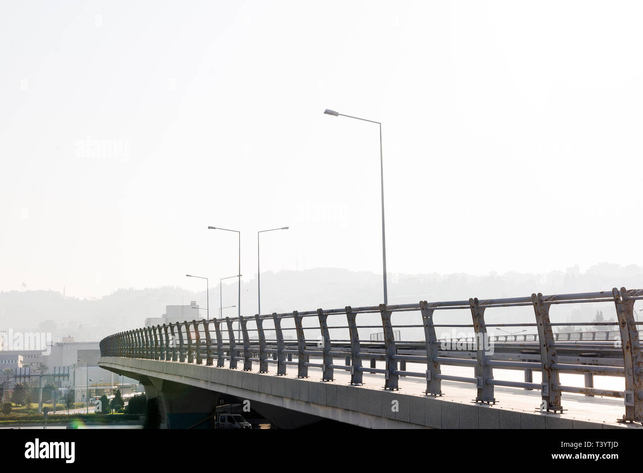 Urban highway bridge railings Stock Photo - Alamy