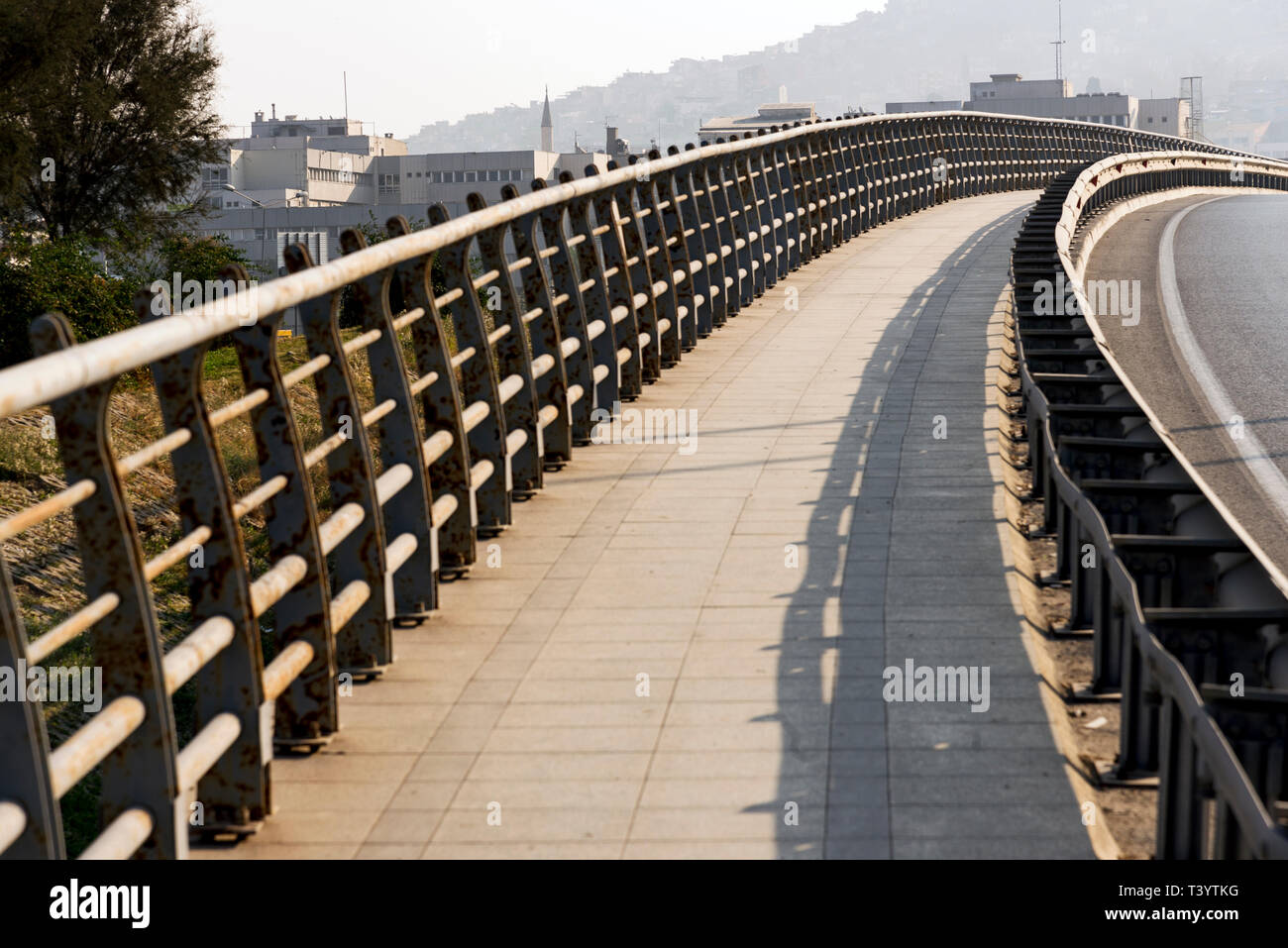Pedestrian walkway barriers hi-res stock photography and images - Alamy