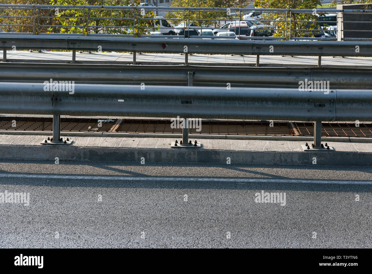 Pedestrian walkway barriers hi-res stock photography and images - Alamy