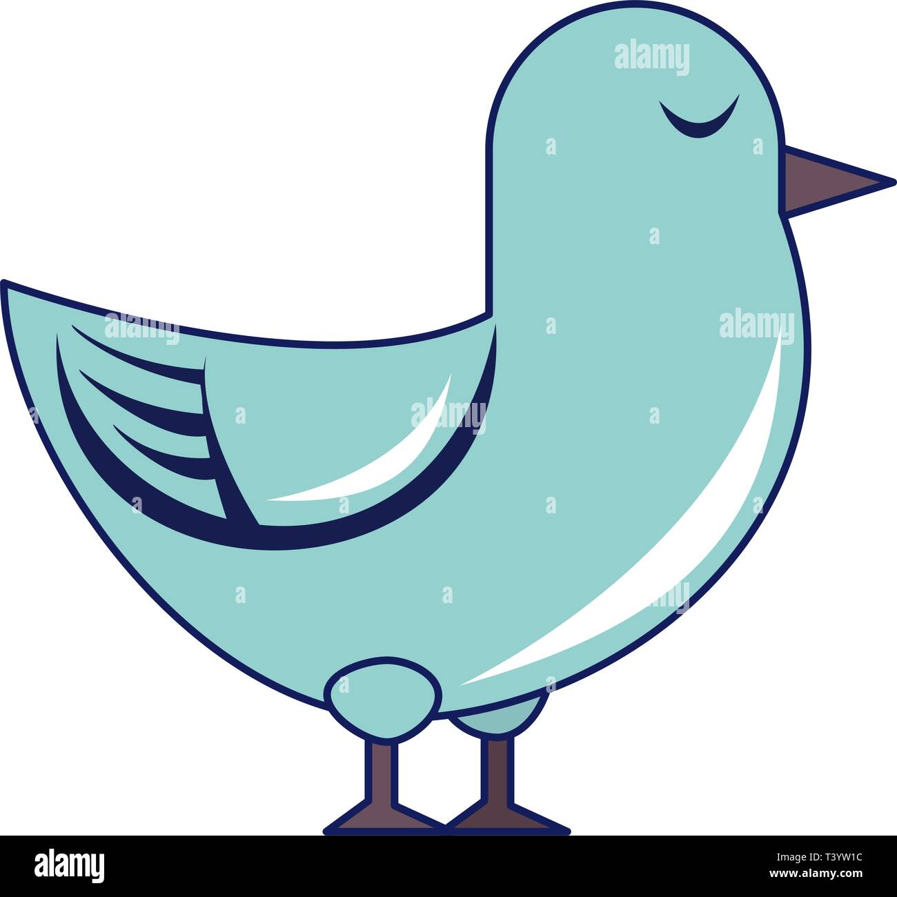 Dove bird cartoon isolated blue lines Stock Vector Image & Art - Alamy