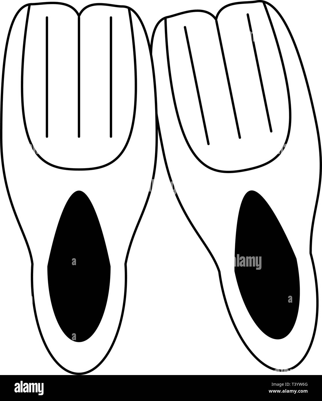 Diving fins equipment cartoon black and white Stock Vector Image & Art ...