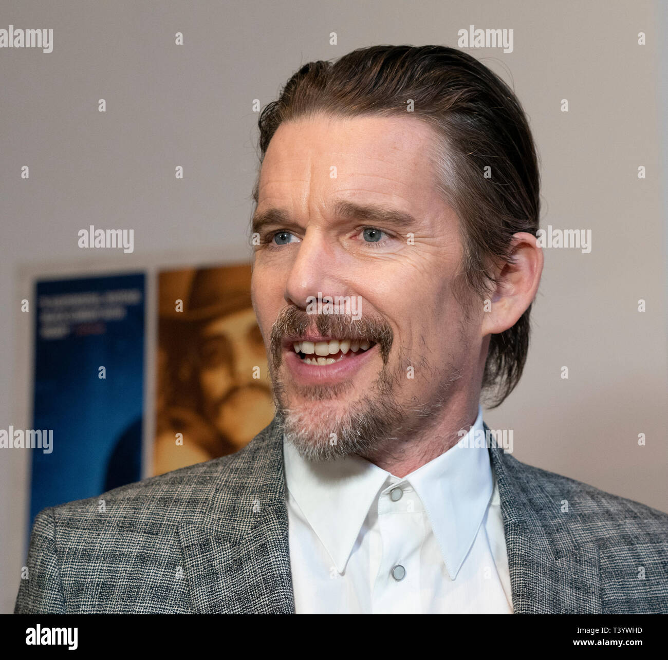 New York, NY - April 11, 2019: Ethan Hawke attends premiere of movie ...