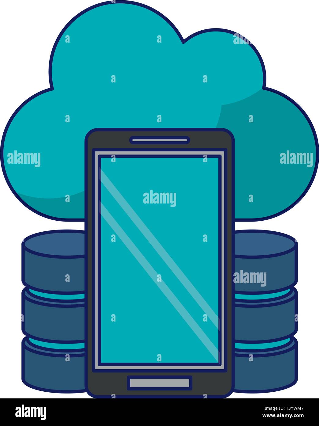 Cloud computing technology blue lines Stock Vector Image & Art - Alamy