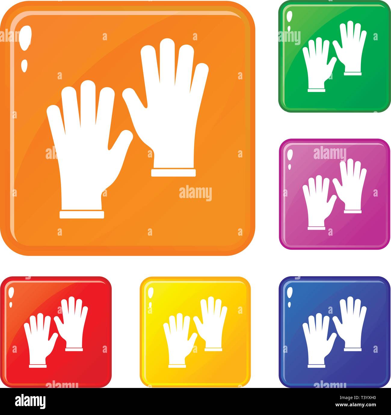 Medical gloves icons set vector color Stock Vector Image & Art - Alamy