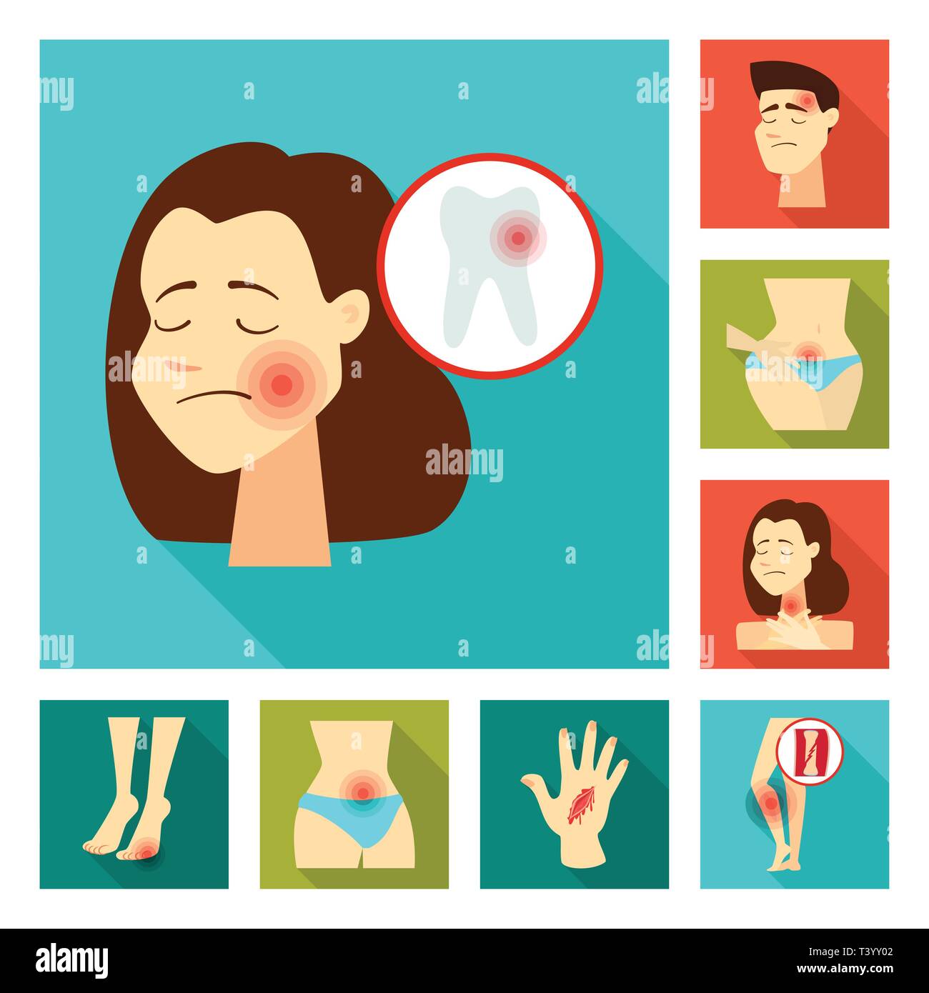 Vector design of damage and wound sign. Collection of damage and ...