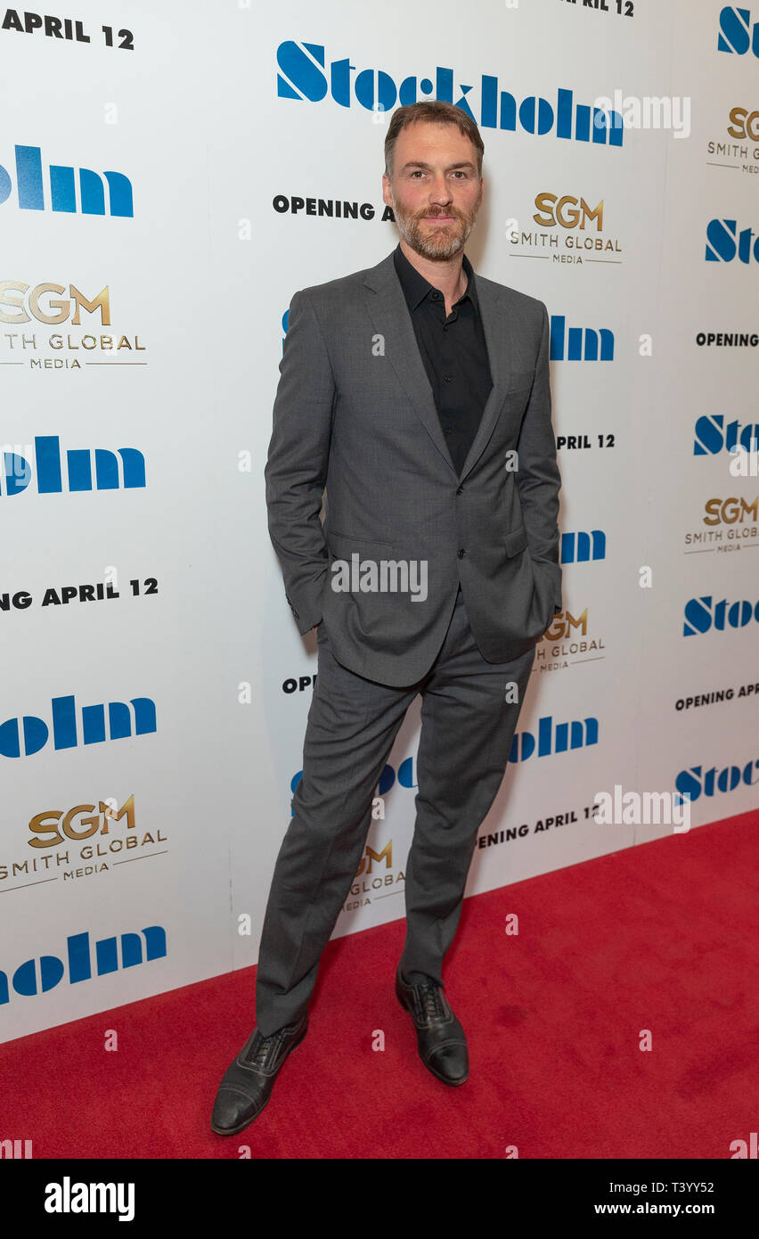 Robert Budreau attends premiere of movie Stockholm at Museum of Modern ...