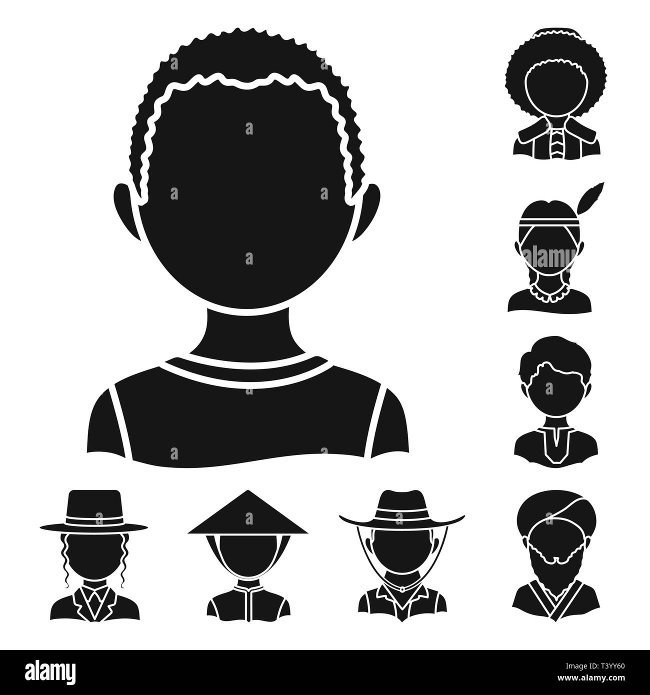 Vector illustration of person and culture symbol. Set of person and ...