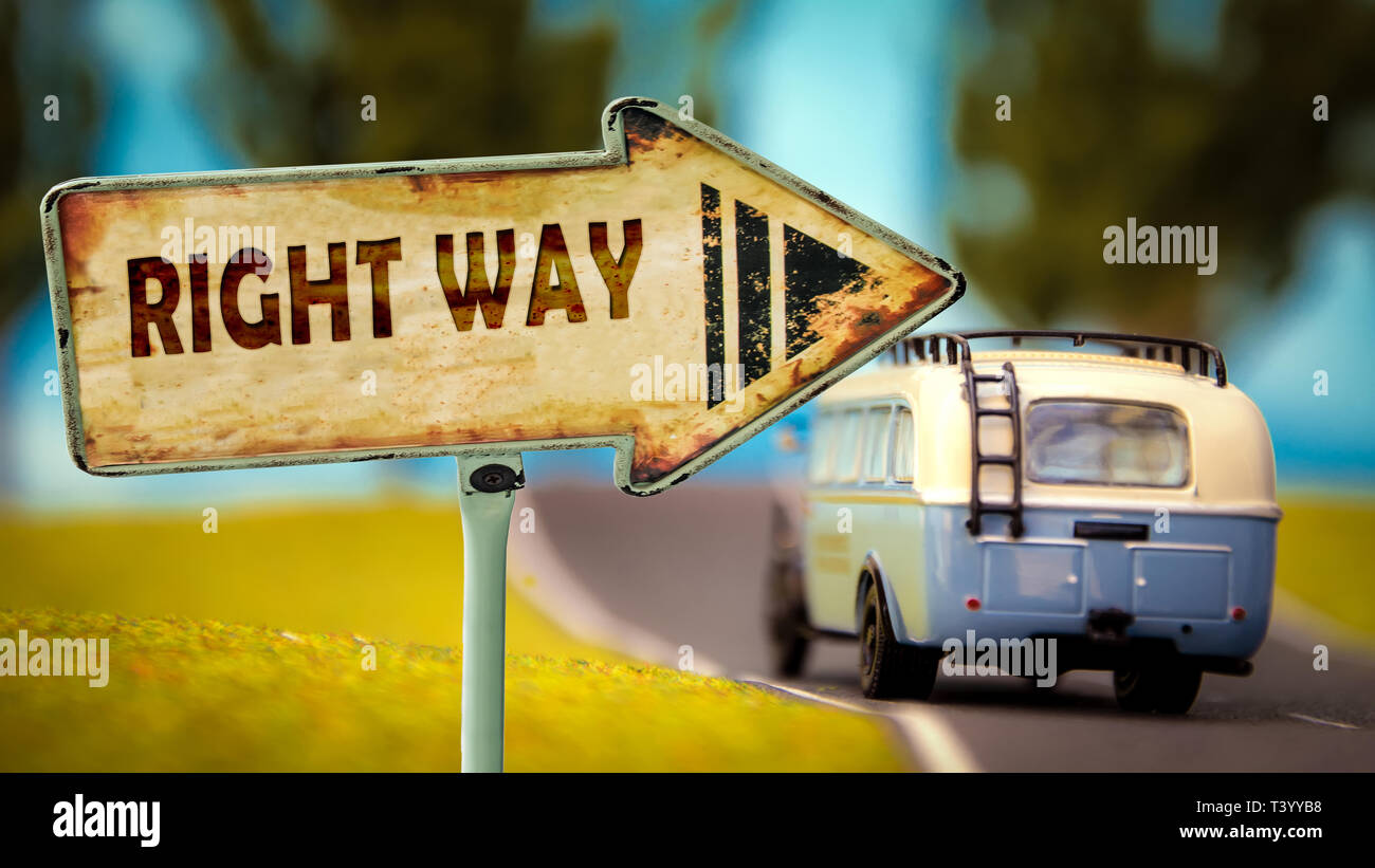 Street Sign Right Way Stock Photo - Alamy