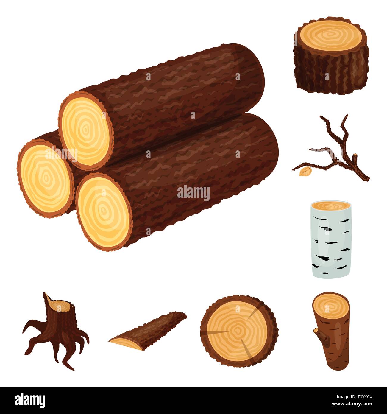 Vector design of signboard and wood symbol. Set of signboard and wooden ...