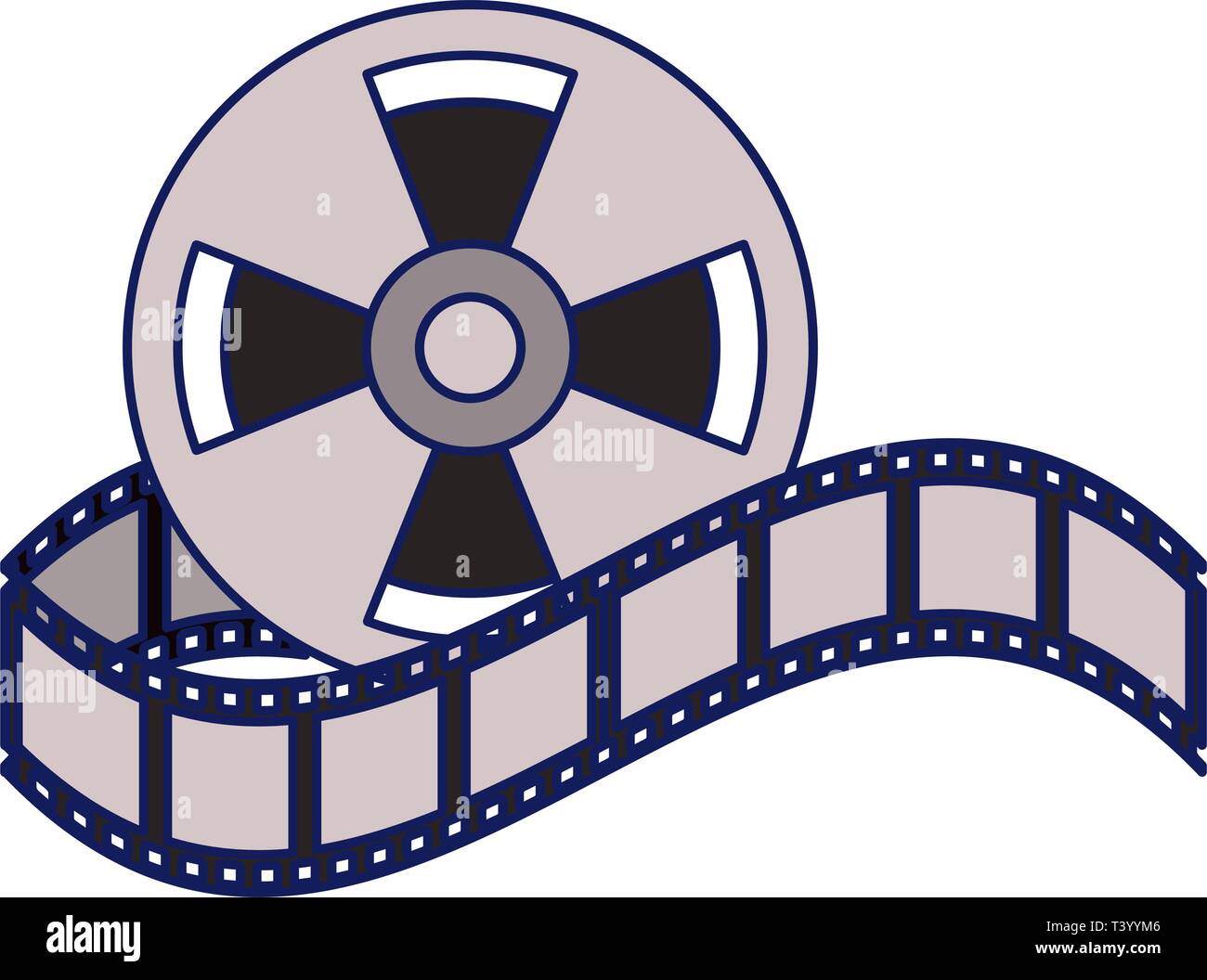 Cinema reel equipment cartoon blue lines Stock Vector Image & Art - Alamy