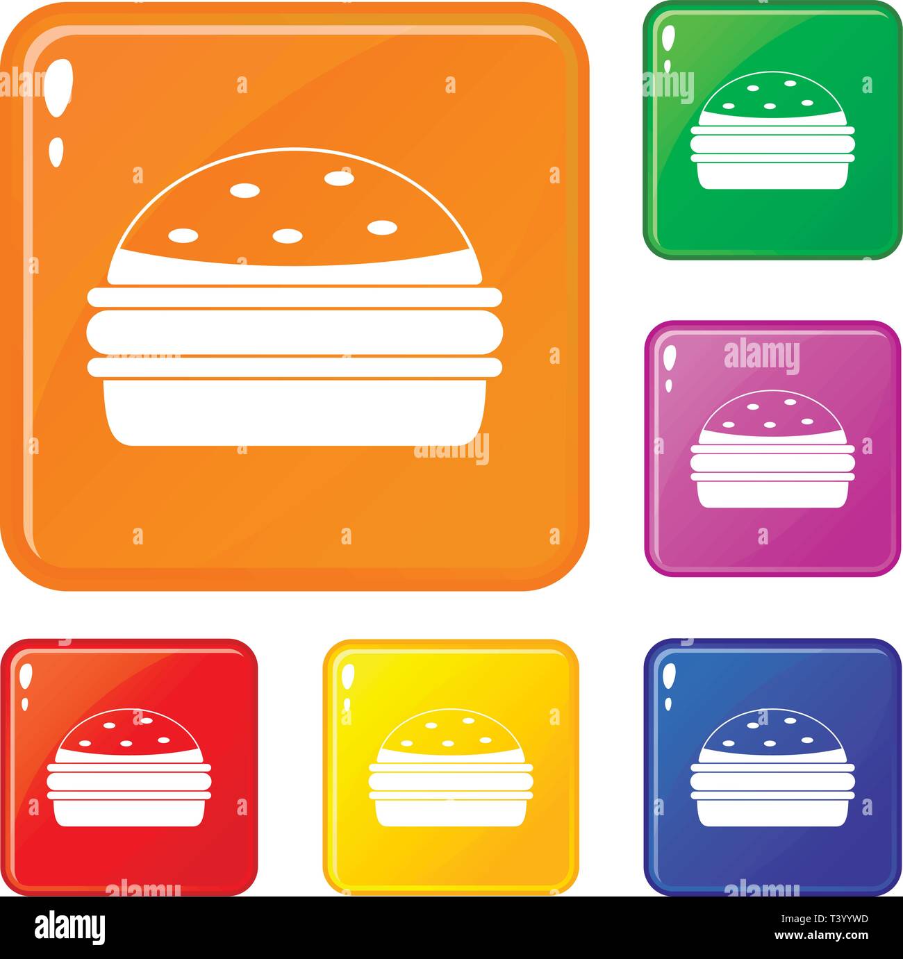 Burger icons set vector color Stock Vector Image & Art - Alamy