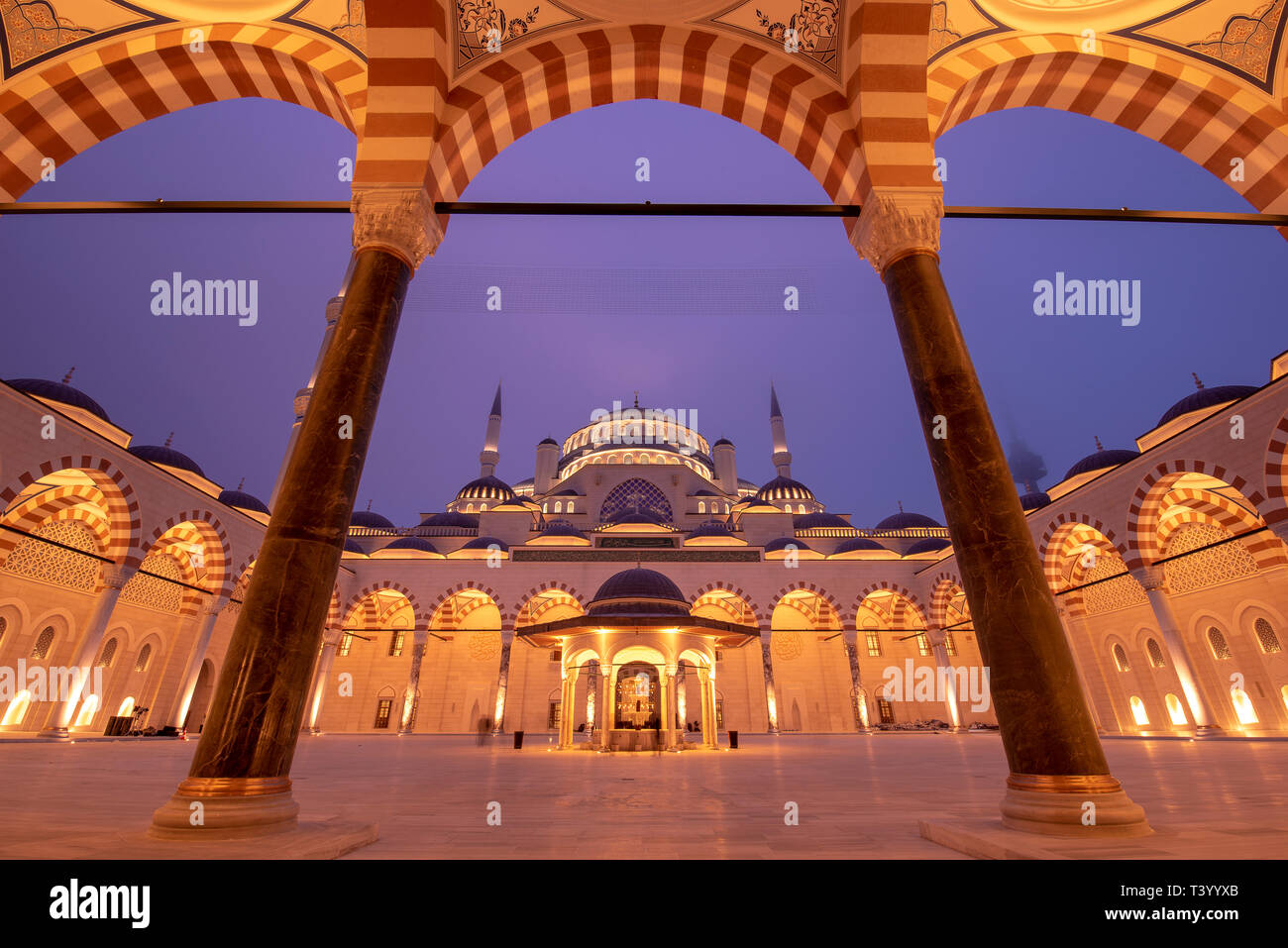 Beautiful Mosque At Night Beautiful Mosque At Night Stock Photo