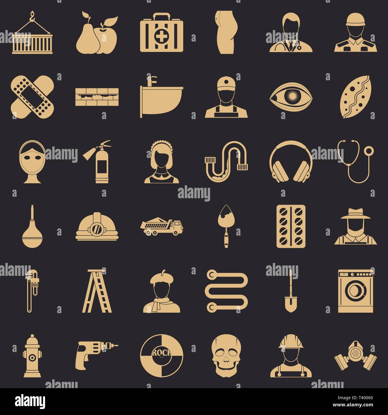Useful profession icons set, simple style Stock Vector Image & Art - Alamy