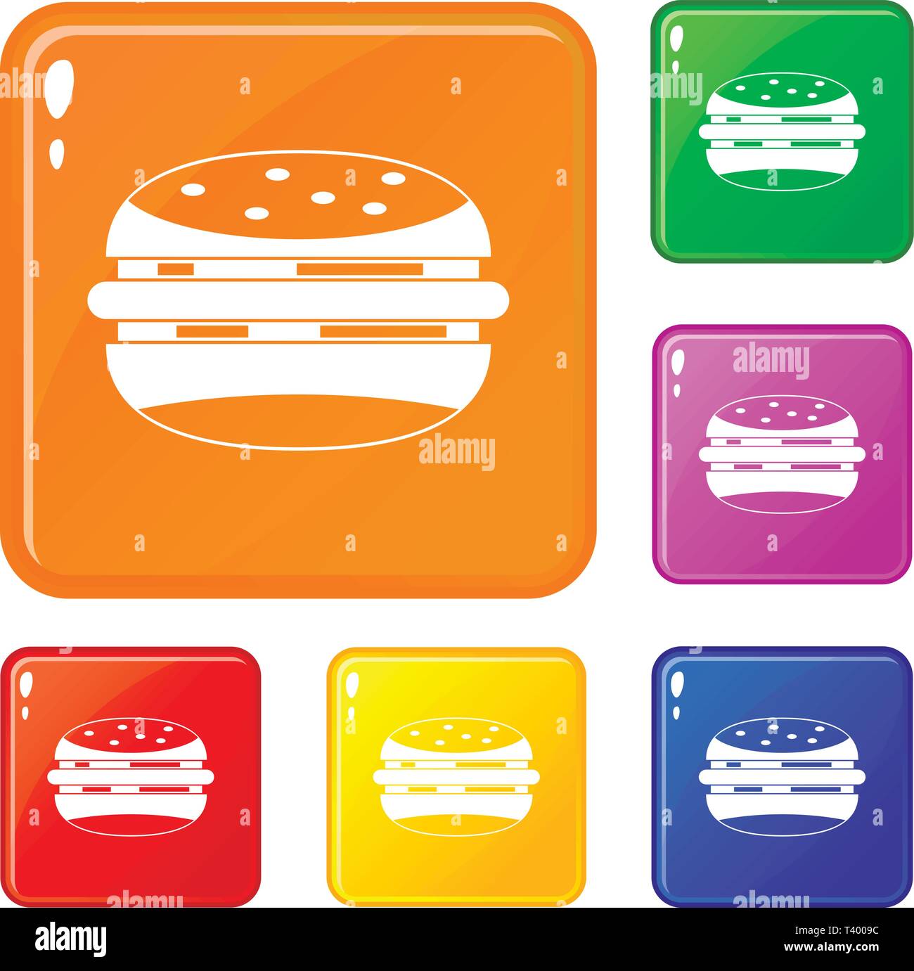 Burger icons set vector color Stock Vector Image & Art - Alamy