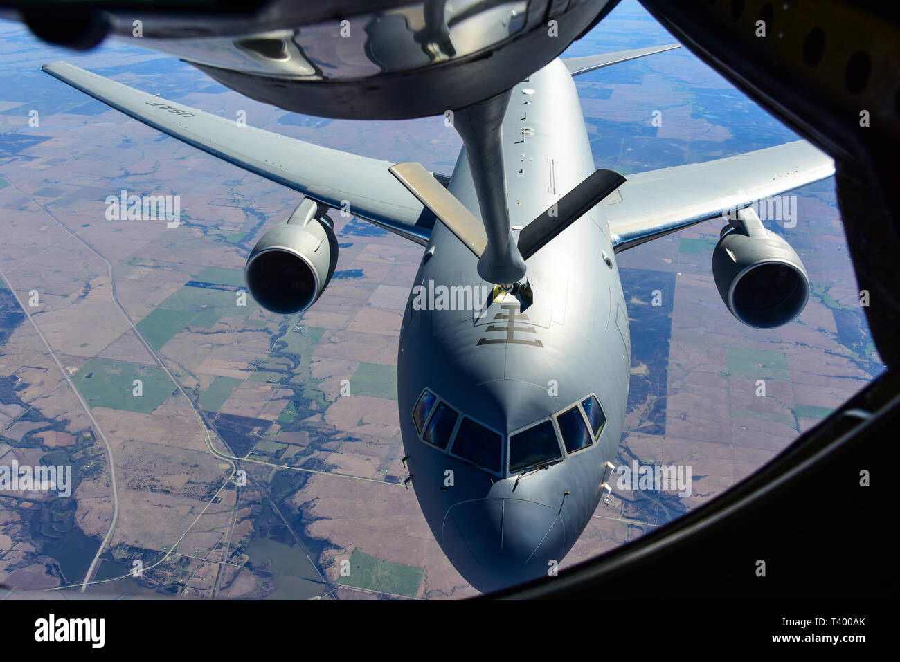 A KC-46A Pegasus from McConnell Air Force Base approaches to receive ...