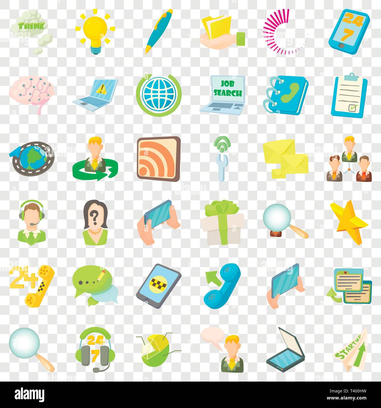 Call service icons set, cartoon style Stock Vector Image & Art - Alamy