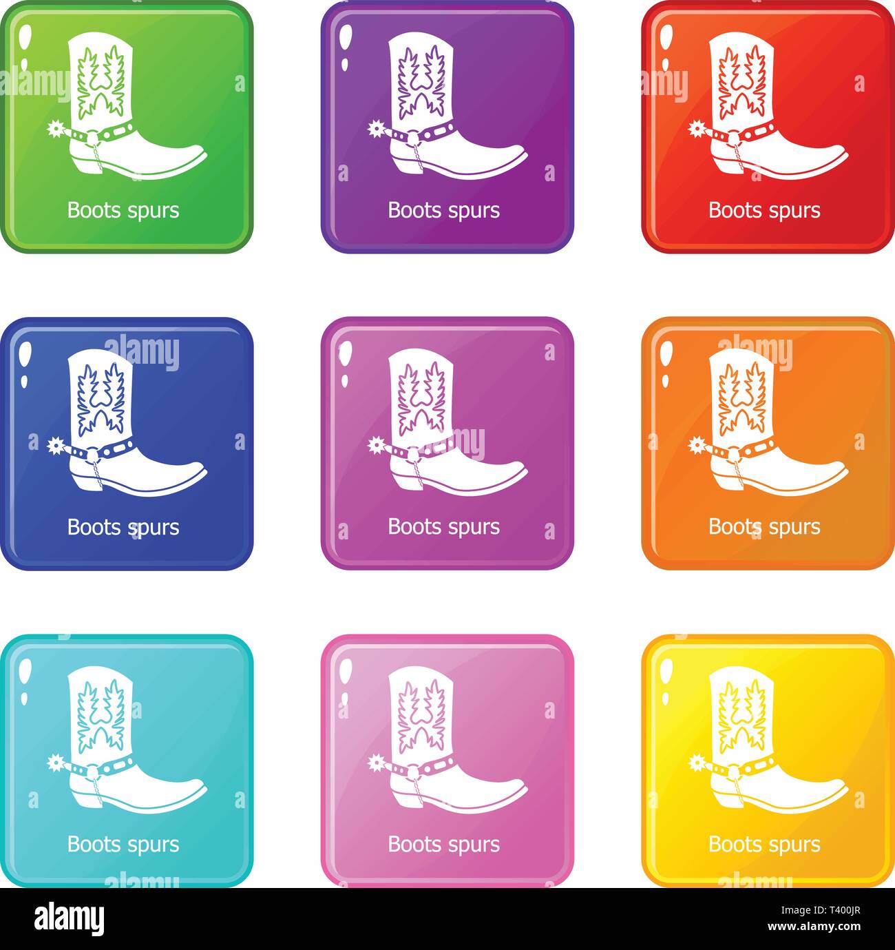 Cowboy boot with spurs Stock Vector Images - Alamy