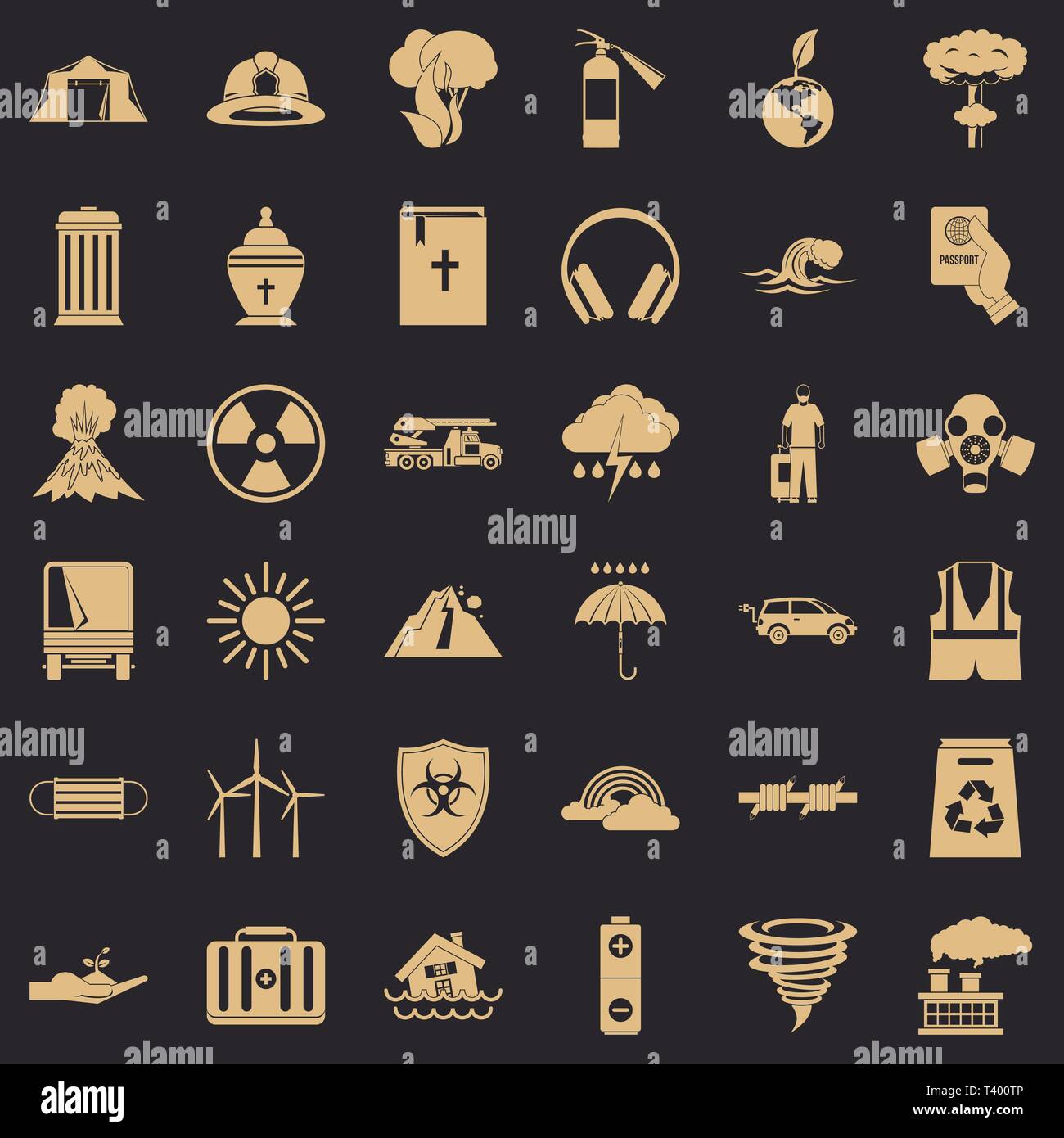 Modern disaster icons set, simple style Stock Vector Image & Art - Alamy