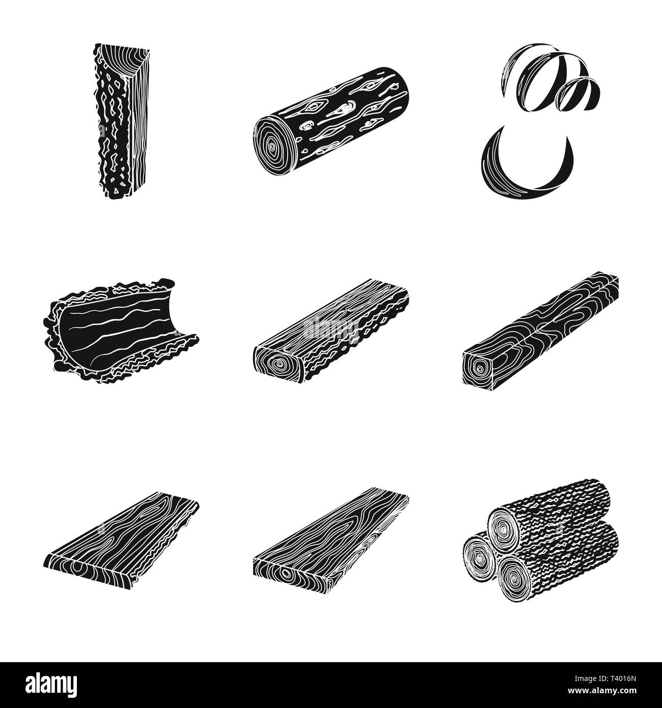 Vector design of hardwood and construction symbol. Collection of ...