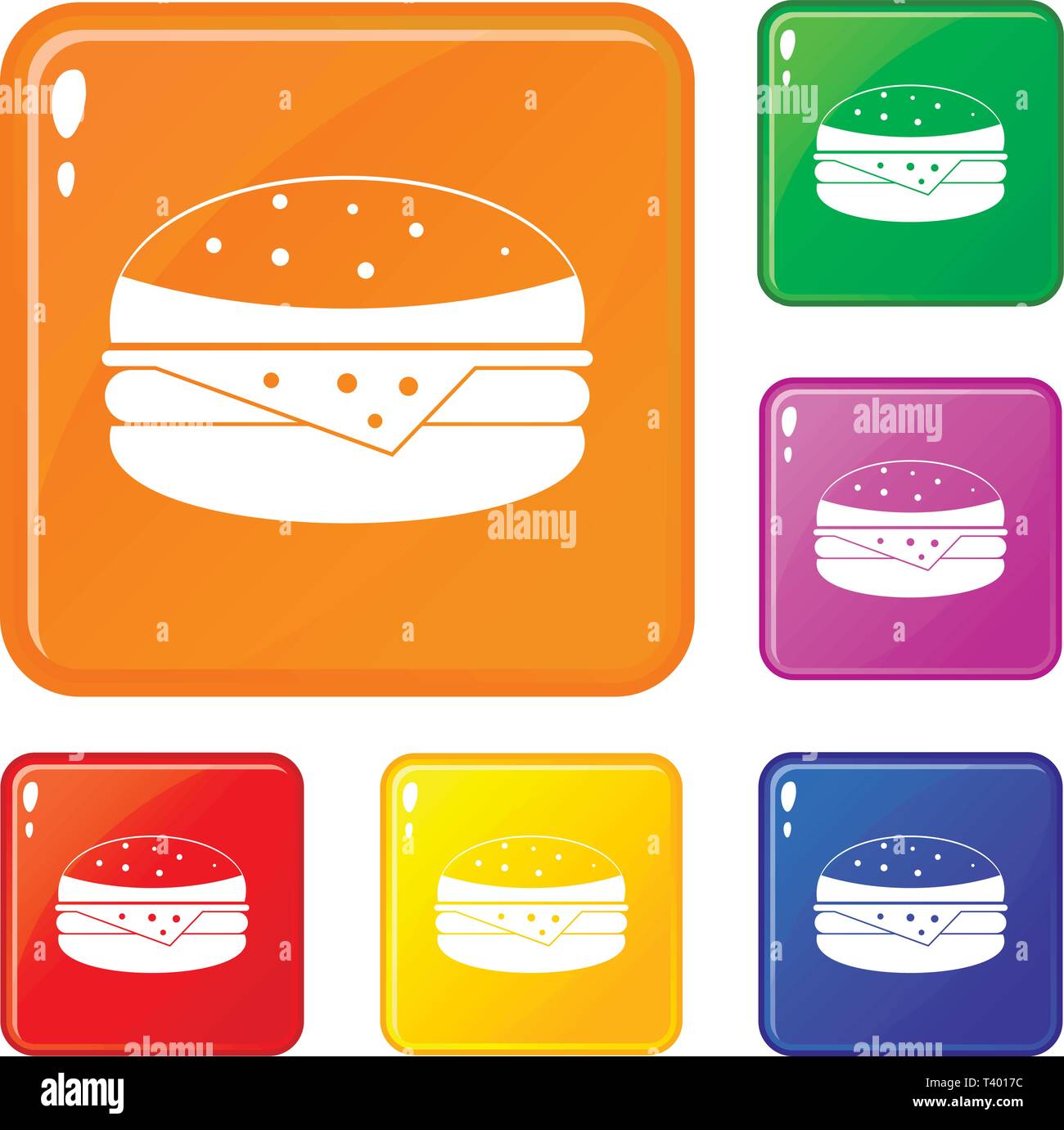 Burger icons set vector color Stock Vector Image & Art - Alamy